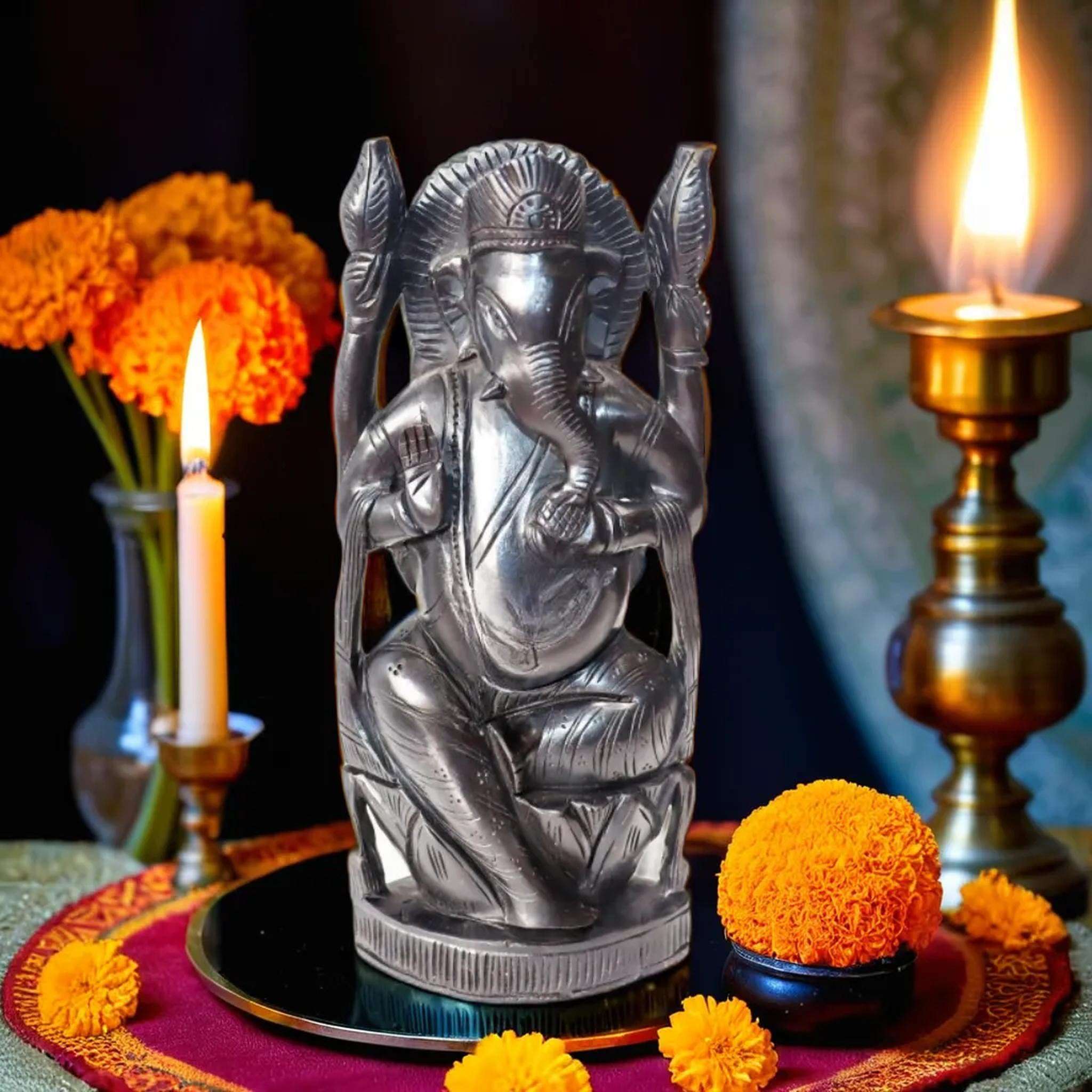 Blessed Ebony Ganesha: Overcome Obstacles with Divine Grace - Pooja ...