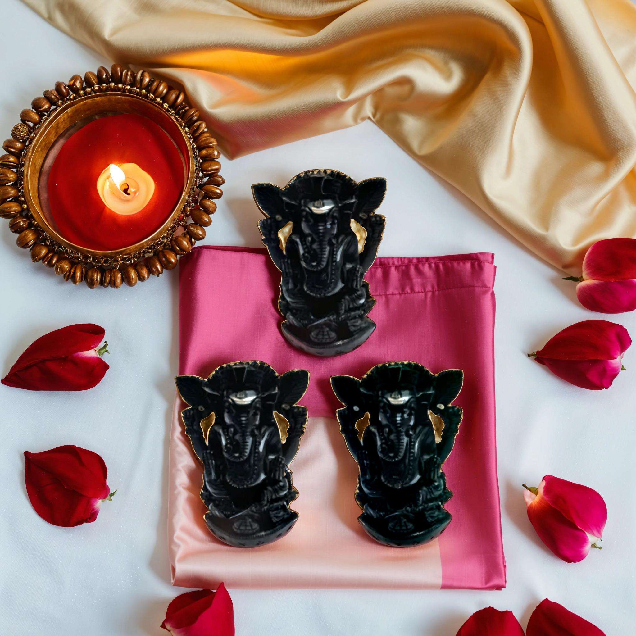 Handcrafted Ebony Ganesh Statue: Overcome Challenges with Divine ...