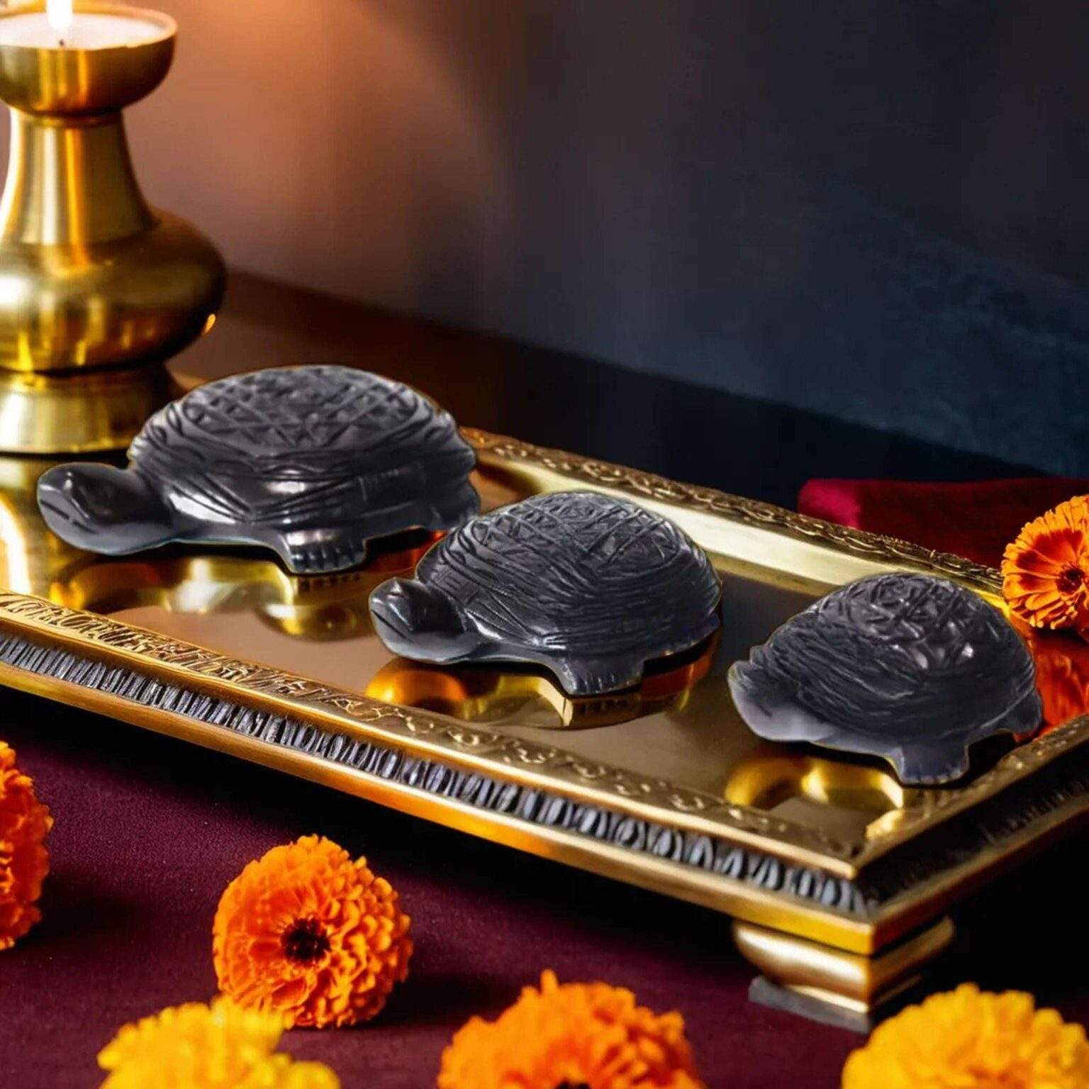 Blessed Ebony Tortoise Idol – Enhanced with Vedic Pooja and Mantras by ...