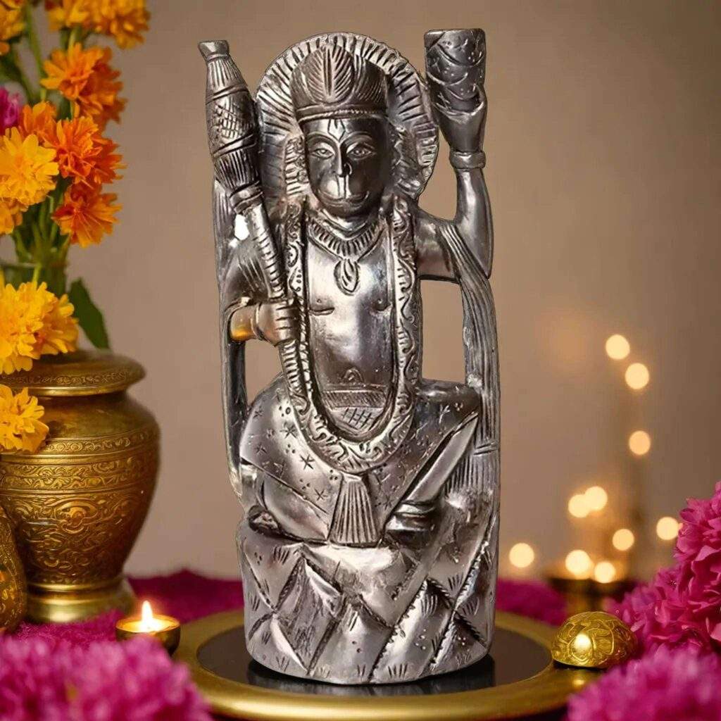 "Sanctified Ebony Hanuman Idol – Empowered with Vedic Rituals and ...