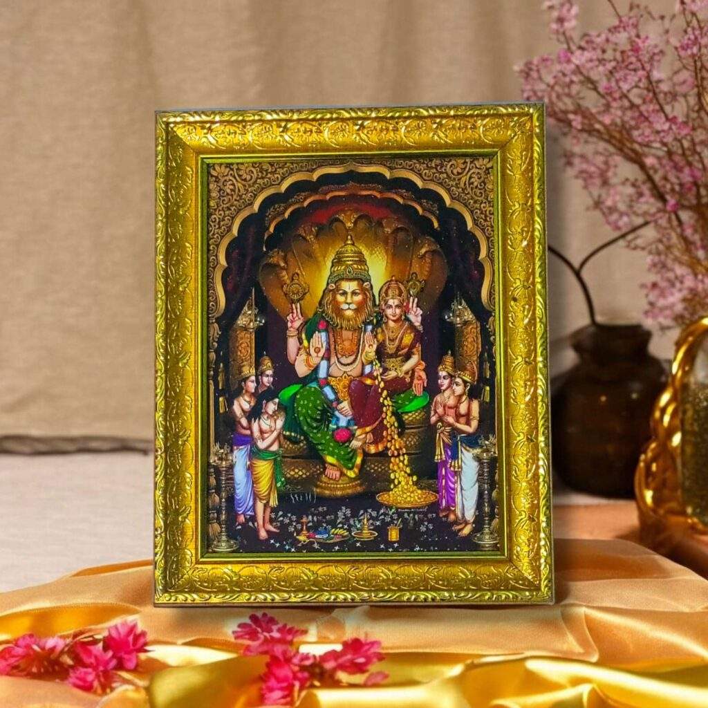 Sri Lakshmi Narasimha Photo Frame: Divine Symbol, Vedic Pooja