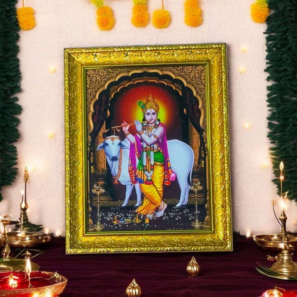 Sacred Sri Krishna Photo Frame: Infused with Divine Energy