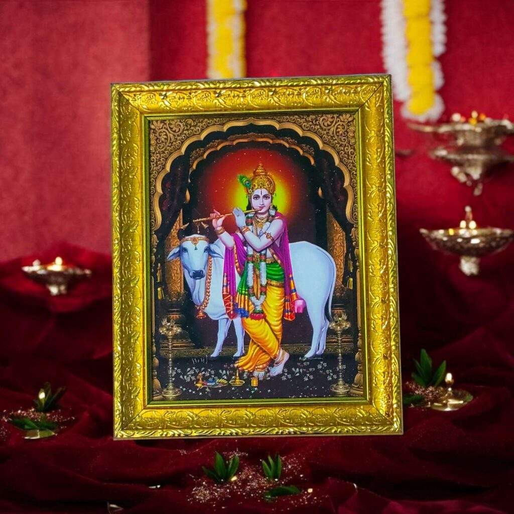 Sacred Sri Krishna Photo Frame: Infused with Divine Energy